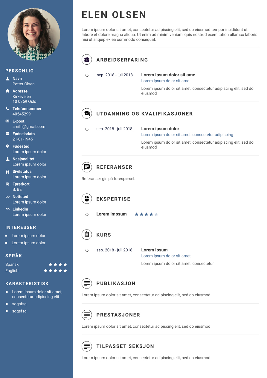 CV Mal — Lag din CV med gratis maler (Word + Pdf) | Cvmal.no